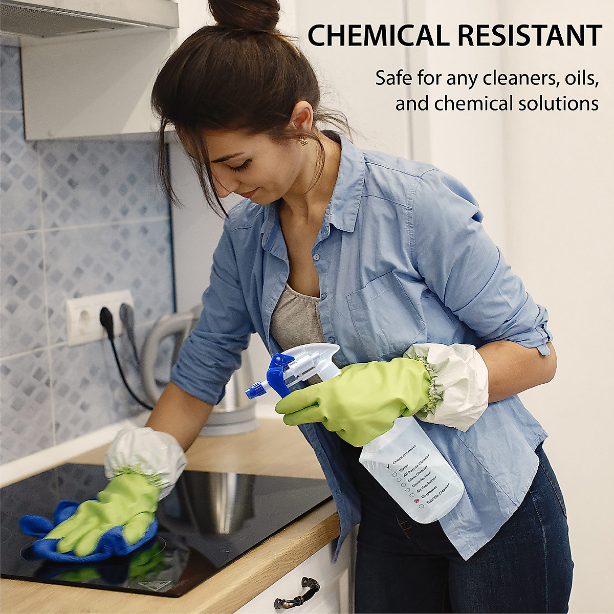 AMD Envases Plastic Spray Bottle (4 Pack, 28 Oz, All-Purpose) - bottles for cleaning solutions heavy duty squirt (Blue), 600076