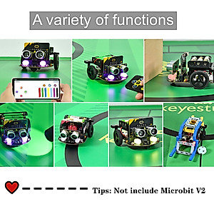 KEYESTUDIO Microbit Ultimate Easy Plug Starter Kit for BBC Micro:bit STEM Blocks Coding, 33 Projects Tutorial Guide(PDF)| 21 Electronics Modules with RJ11 Interface for Adults Kids Easy to Learn