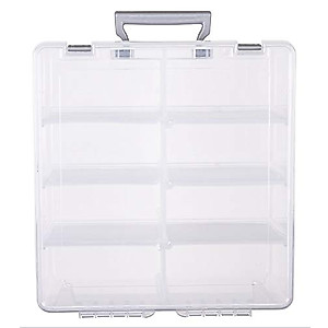 AB Designs 6990ABD Super Satchel Double Deep with Removable Dividers, Stackable Home Storage Organization Container, Clear with Sliver Latches and Handle