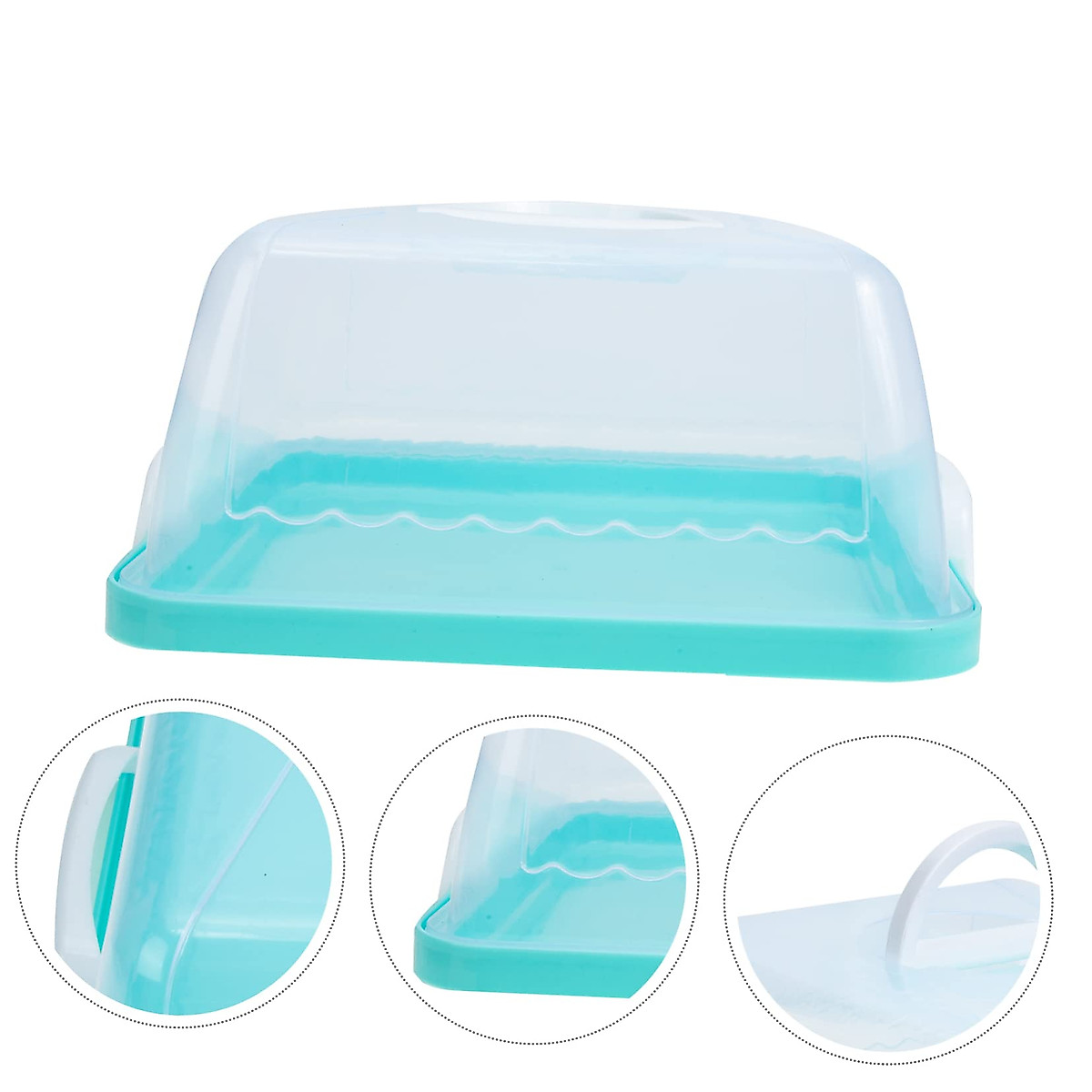Portable Cake Box Paper Cups with Lids Chocolate Cortes Chocolates Box Cake Carrying Case Wedding Cake Carrier Container Cake Carrier with Lid and Handle Plastic Blue Mini Pie