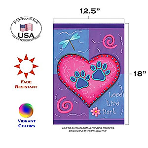 Toland Home Garden 112623 Love Live Bark Valentine Flag 12x18 Inch Double Sided Valentine Garden Flag for Outdoor House V-Day Flag Yard Decoration