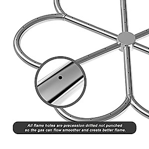 Skyflame 24-Inch Stainless Steel Fire Pit Burner Ring for Fire Pit, Natural Gas & Propane Fireplace, Max BTU 296K, Flower-Shape
