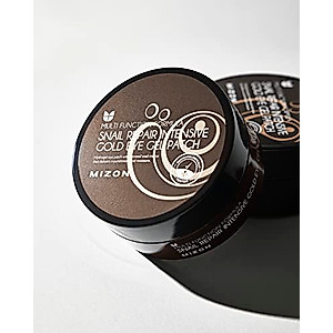 MIZON 24K Gold and Snail Mucin Hydrogel Patches (30 pairs) for Puffy Eyes, Dark Circles, Under Eye Bags, Anti-Wrinkle, Moisturizing