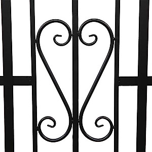 Knocbel 44.5" Metal Outdoor Bench Patio Garden Porch Chair Loveseat with Armrests (Black)