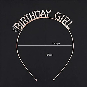 Rhinestone Birthday Girl Headband Hairband Birthday Hair Band Hoop Birthday Head Wear Birthday Tiara Crown for Women Girls Silver