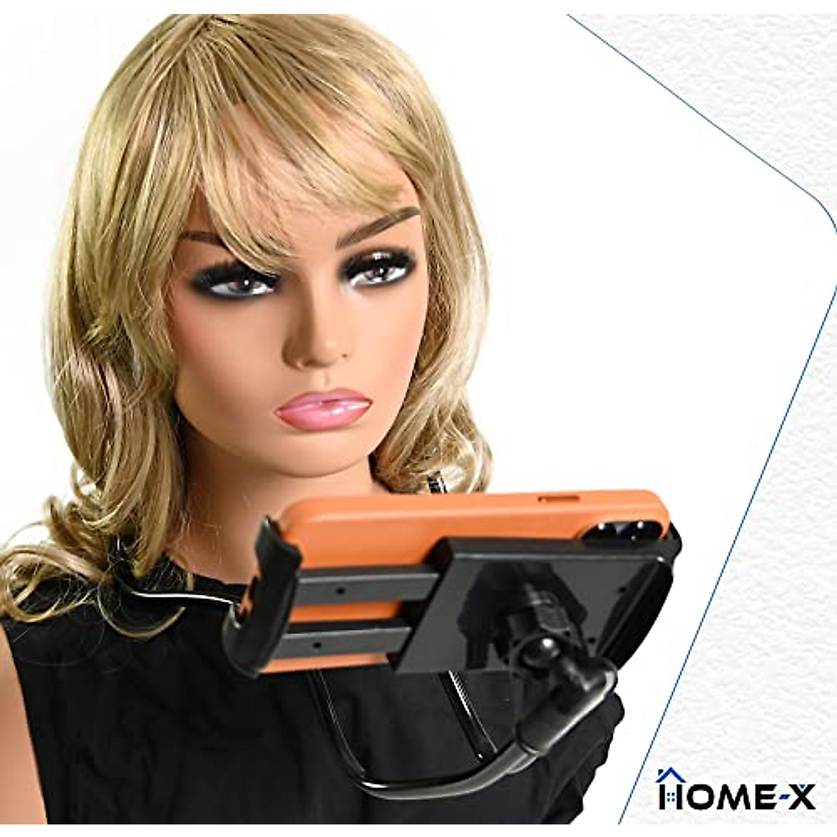 Home-X Around Neck Hands-Free Universal Cellphone Holder, Portable Smartphone Stand for Neck, Great for Streaming, Selfies, Reading – Fits Devices 4.7” to 7.6”