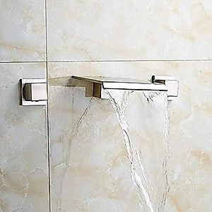 Kitchen Taps Kitchen Tap Faucet New Two Square Handles Waterfall Sink Faucet Wall Mounted Bathroom Bathtub Sink Mixer Taps