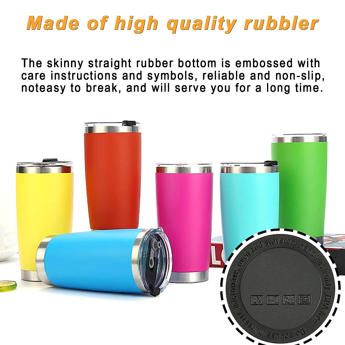 MaehSab 30 Pcs Rubber Bottoms for Sublimation Tumblers, Anti-Slip Self-Adhesive Silicone Bottom Pads for Skinny Slim Tumblers Mason Jars, Wine Tumblers (Black, 2.2 Inches)