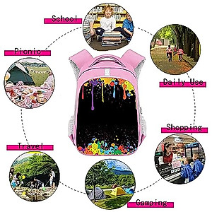 OARISL Teen Backpack 17inch Laptop Bag Cute Luminous Design Casual Daypack Bookbags for Men Women 12