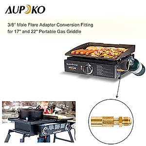Aupoko 3/8 Propane Elbow Adapter Fitting, Fits for 17 Inch and 22 Inch Black Stone Tabletop Grill or Portable Gas Griddle Connect RV Trailer Extension Hose