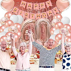 60 Birthday Decorations for Women 60th Birthday Decor Rose Gold 60th Birthday Decorations Party Supplies for Women 60 Balloon Numbers Happy 60th Birthday Banner