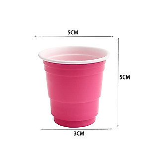 100 Pack 2oz Pink Plastic Shot Cups, Mini Cups for Birthday, Bachelorette Party, Hot Pink Party Cups, Bachelorette Party Cups, Disposable Shot Cups, Baby shower, Tasting Jello Shots, Engagement Party