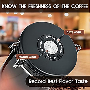LRYYBTI 38oz Extra Large Coffee Canister, Airtight Stainless Steel Coffee Bean Storage Container with Scoop and Date Tracker, CO2 Release Valves Included, Copper