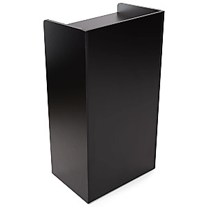 Displays2go Hostess Station, Hidden Wheels, Adjustable Shelf, Black (LCKDPHSBK)