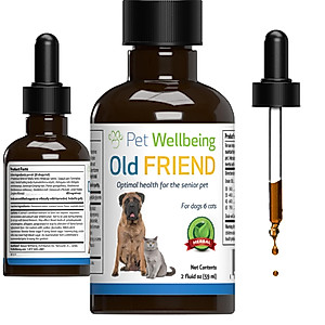 Pet Wellbeing Old Friend for Senior Cats - Vet-Formulated - Aging Immune System & Joint Mobility Support in Older Felines - Natural Herbal Supplement 2 oz (59 ml)