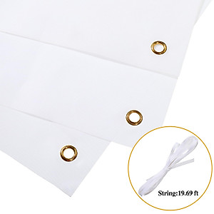 Large Banners and Signs Blank Banner Polyester Oxford Cloth Sublimation Banner with Hanging Rope for Indoor Wall Outdoor Easy Hang Signs DIY Banner Signs for Business Office (White,2 x 6 Feet)