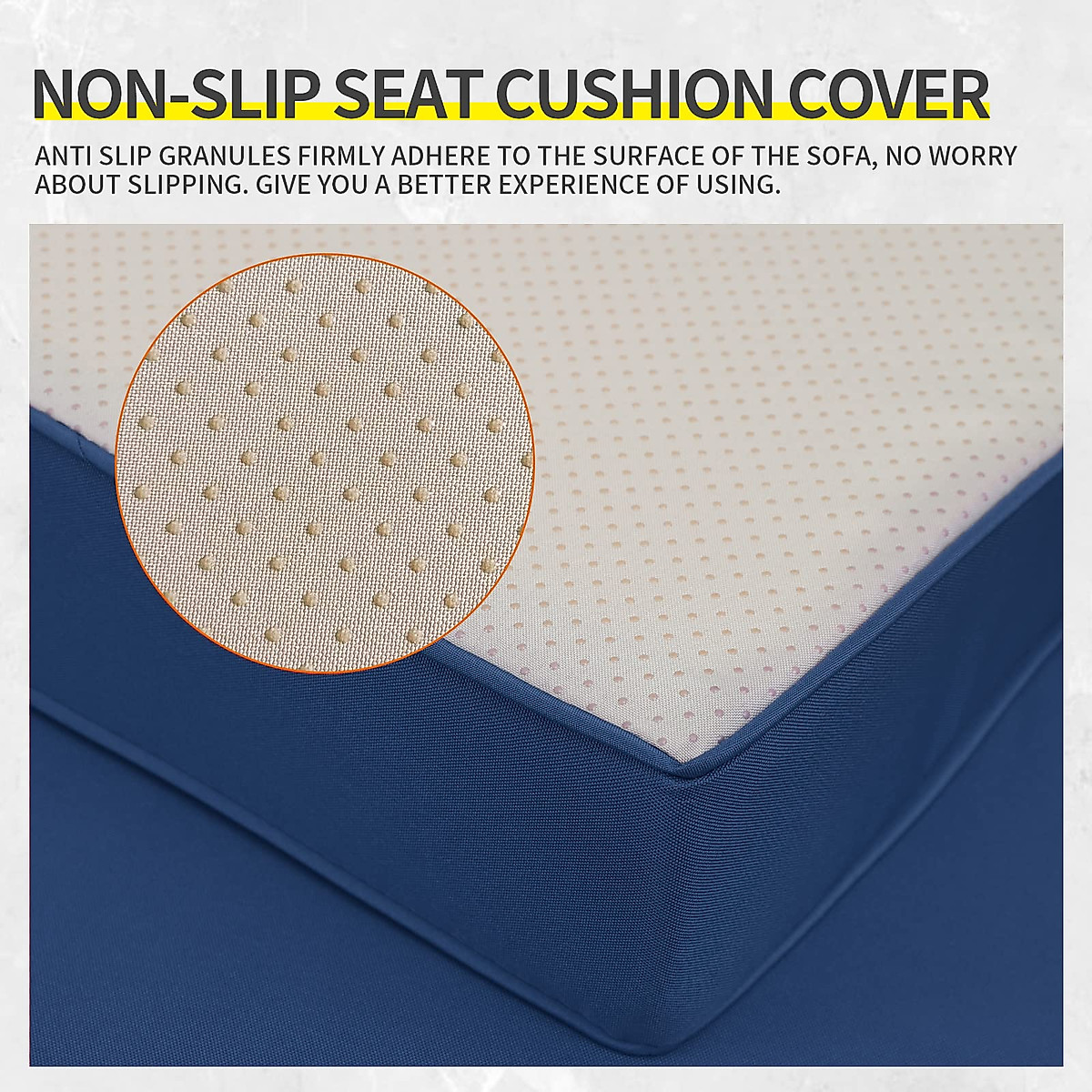 Lviden 7 Pieces Outdoor PE Wicker Furniture Set Patio Rattan Sectional Conversation Sofa Set with Navy Blue Cushions and Glass Top Table