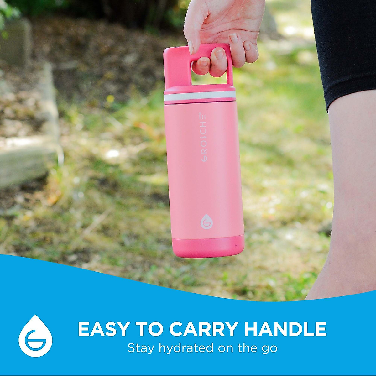 GROSCHE Alpine Flip n' Sip 16oz Insulated Kids Water Bottle - Stainless Steel, Leakproof Flask with Straw - Perfect for Gym, Travel & Outdoor Use - Keeps Water Cold upto 60 hrs - Flamingo Pink