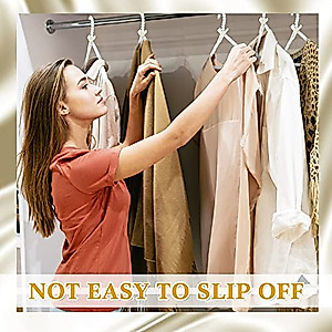 20 Pieces Pearl Clothes Hanger Beaded Clothing Hanger with Ribbon Bowknot Metal Elegant Clothes Standard Hangers for Women Bride Wedding Dress Coat Shirt Decorative Hangers (White)