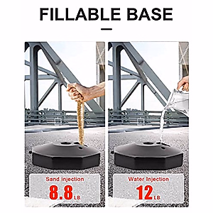 [2 Pack] Traffic Delineator Post Cones with Fillable Base, Portable Parking Pole Barrier with 8ft Chain, Traffic Safety Delineator for Parking Lot, Construction Lot (Red & White)