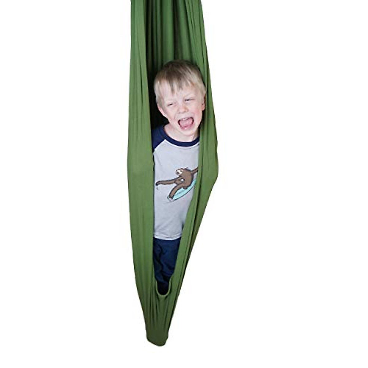 SENSORY4U Indoor Therapy Sensory Swing for Kids with Special Needs (Hardware Included) | Snuggle Cuddle Hammock for Kids with Autism, ADHD, Aspergers | Great for Sensory Integration (Sage Green)