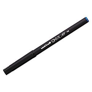 Uniball Onyx Rolling Ball Pen.7mm, Blue Ink, 12 Pack