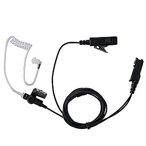 Klykon XPR3300e Earpiece, 2 Wire Surveillance Security Acoustic Tube Eeapiece Headset PTT Mic for Motorola XPR3300e XPR3500 XPR3500e XPR3000 XPR3300 Walkie Talkie 2 Way Radio