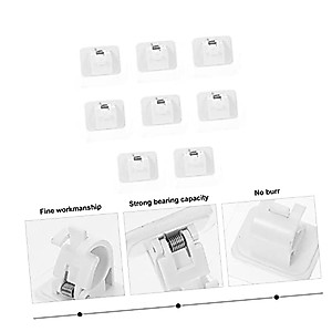 BESPORTBLE 8pcs Telescopic Rod Clamp Ceiling Hook Retainer Holder Clear Shower Curtain Hooks Curtain Rod Support No Nail Curtain Rod Brackets Curtain Rod Hooks Curtain Hangers Plastic White