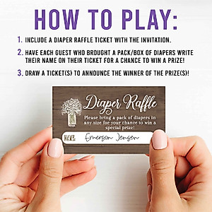 25 Baby Shower Diaper Raffle Tickets For Baby Shower Games To Play - Rustic Baby Shower Games Gender Neutral, Diaper Raffle Cards, Baby Raffle Tickets, Baby Shower Invitation Inserts, Baby Shower Idea