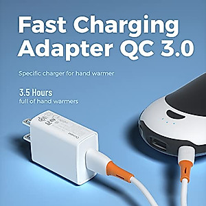 OCOOPA Quick Charge 3.0 Adapter, 18W Quick USB Wall Charger for Hand warmers, Charging Adapter for iPhone 11/Pro Max/XS XR/X/8/8P/iPad, Galaxy S10/S9/S8/Note 9/8 and More
