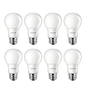 Philips LED Basic Frosted Non-Dimmable A19 Light Bulb - EyeComfort Technology - 800 Lumen - Soft White (2700K) – 8.5W=60W - E26 Base - Old Version - Indoor - 8-Pack