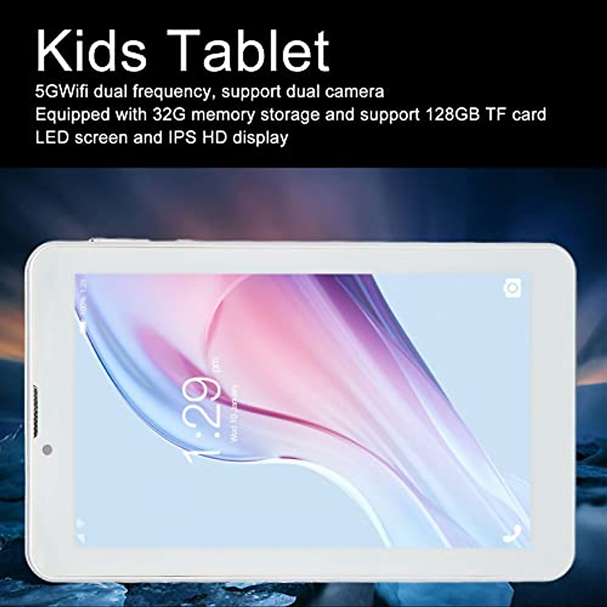 Tablet PC, 3G Internet Calling 5GWIFI Dual Band for Android10 System 100240V Kids Tablet for School (US Plug)