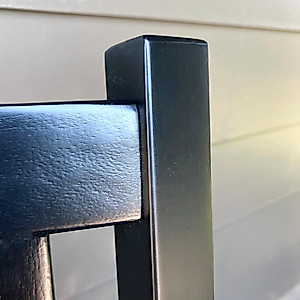 Frontera Timeless Outdoor/Indoor Rocking Chair, Eucalyptus Wood in Black Finish, Americana Resort Rocker