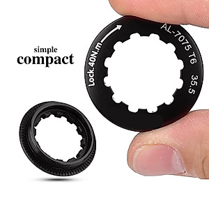 Dilwe Bike Flywheel Ring Cover, Ultra-Light Compact Cassette Lock Cover for Mountain Road Bikes (Black)