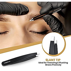 Utopia Care - Professional Stainless-Steel Tweezers Set (4-Piece) and Manicure Kit (15-piece) – Precision Tweezers for Ingrown Hair, Facial Hair, Splinter, Blackhead, and Tick Remover- Women Men Nail