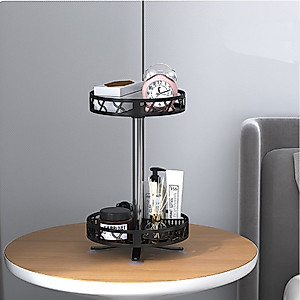 AIWFL 2 Tier Lazy Susan Turntable Spice Rack 360° Rotating Storage Rack Seasoning Rack for Kitchen Closet Cabinet Bathroom Countertop