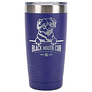 100 North Black Mouth Cur Purple 20 ounce Stainless Steel Metal Vacuum Insulated Travel Tumbler Mug With Lid