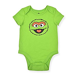 Sesame Street Baby Boys 5 Pack Short Sleeve Bodysuit for Newborn and Infants