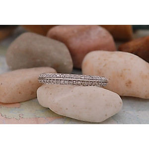 Dazzlingrock Collection 0.25 Carat (Cttw) 14K Round White Diamond Anniversary Stackable Knife edge Ring 1/4 CT, White Gold, Size 5.5