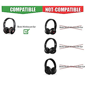 Learsoon Replacement Ear Repair Parts Solo Ear Pads Compatible with Beats Solo Wireless On-Ear Headphones (Black)