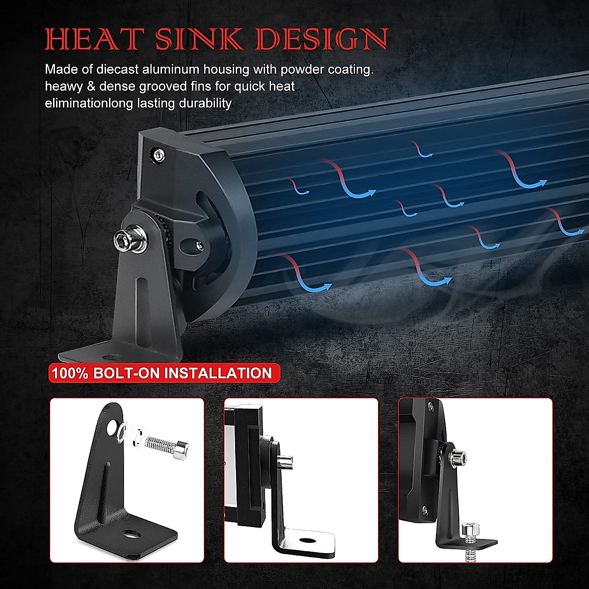 22 Inch LED Light Bar TURBO SII 5D 120W Flood Spot Combo Beam Offroad Driving Light 2Pcs 4 Inch 60W Led Pod Cube Lights w/Wiring Harness 3-Leads for Trucks Polaris RZR ATV UTV SUV Boats