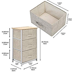 Dresser Storage Tower Sturdy Steel Frame Wood Top Storage Drawer Units for Hallway Entryway