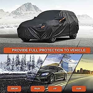 Kayme 7 Layers Minivan Car Cover Waterproof All Weather for Automobiles, Outdoor Full Cover with Zipper, Universal Fit for Pacifica, Grand Caravan, Odyssey, Sienna, Station Wagon /MPV(191-206 inch)