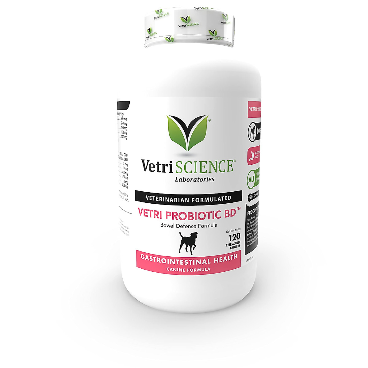 VetriScience Vetri Probiotic Bowel Defense and GI Support Supplement for Dogs, 120 Tablets
