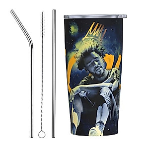 Kiserjens J. Music Cole Stainless Steel Insulated Tumbler Vacuum Water Bottle Travel Cup Coffee Mug With Straw,Lid and Brush 20 oz