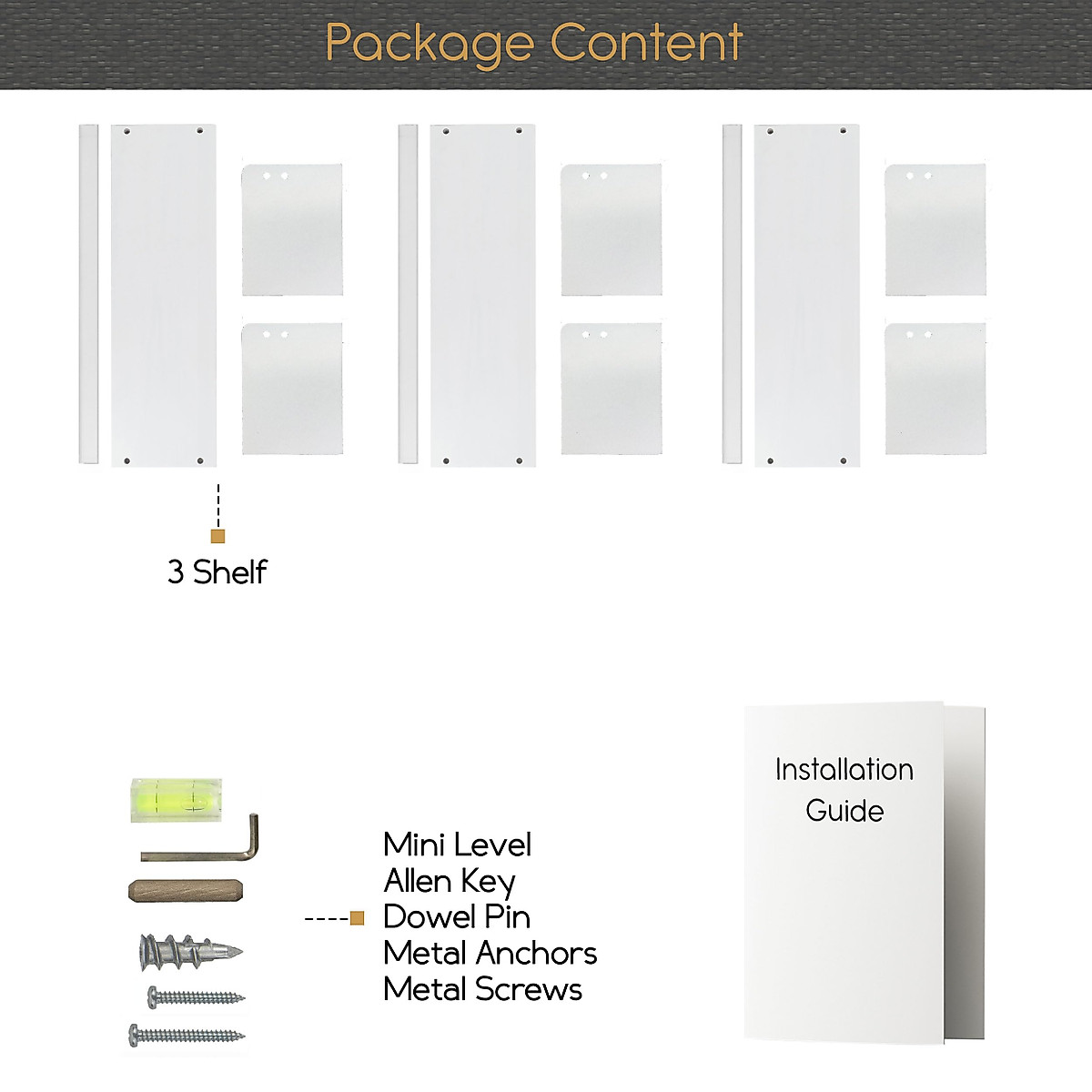 You Have Space Unge Nursery Book Shelves, Wall Bookshelf for Kids, Wood Floating Shelves for Kids Room, Set of 3, White