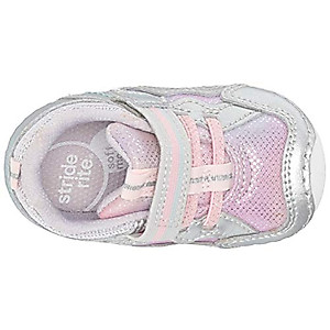 Stride Rite baby girls Soft Motion Kylo Sneaker, Silver/Multi, 5.5 Toddler US