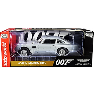 Auto World Aston Martin DB5 Coupe (RHD) Silver Birch Metallic (Damaged Version) 007 ''No Time to Die (2021) Movie 1/18 Diecast Model Car by Autoworld CP7840