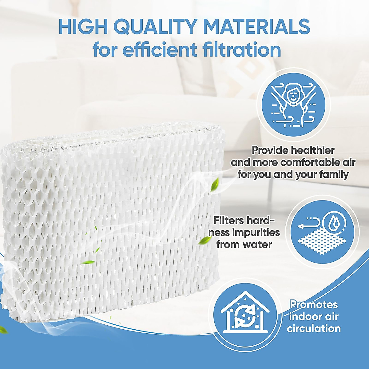 4 Pack WF2 Humidifier Wick Filter Replacement for Vicks Kaz V3500N V3700 V3100 V3900 Sunbeam 1118 1119 Series for Honeywell HCM-300T HCM-315T HCM-350 WA-8D Enviracaire ECM-500 Humidifier WF2 & PWF2