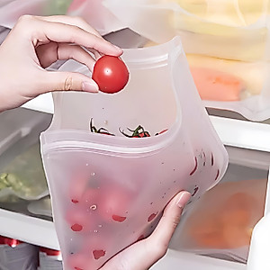 Buyongwant Reusable Gallon Freezer Bags Dishwasher Safe, 7 Pack Reusable Food Storage Bag Leakproof Silicone for Sandwich, Snack, Salad, Travel (7 Colors)